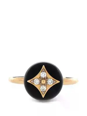 LOUIS VUITTON B Blossom 18k Yellow And 18k White With Onyx And Diamonds Ring - Gold