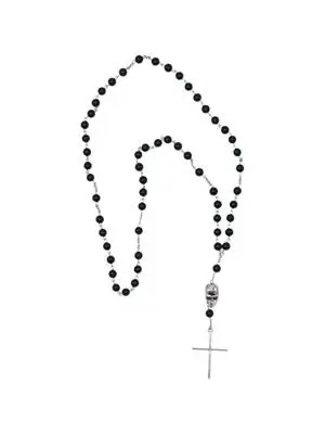 HTC LOS ANGELES Mistery Skull-detail Beaded Necklace - Silver
