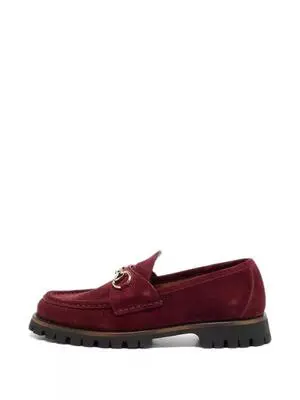 Gucci Horsebit Suede Loafers - Red