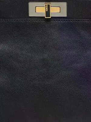 Fendi 2009 Peekaboo Leather Tote Bag - Black