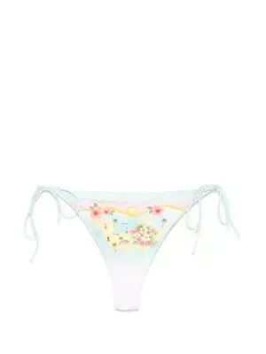 MC2 SAINT BARTH Graphic-print Side-tie Bikini Bottoms - Blue