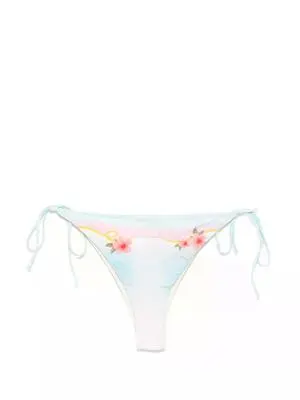 MC2 SAINT BARTH Graphic-print Side-tie Bikini Bottoms - Blue