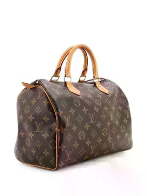 LOUIS VUITTON Speedy Handbag Monogram Canvas 30 Satchel - Brown