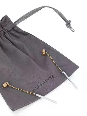ALLSAINTS Hexagon-stud Curb-chain Earrings
