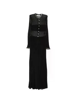 SELF-PORTRAIT Embellished Open-knit Maxi Dress