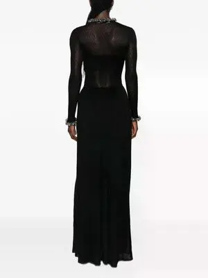 SELF-PORTRAIT Embellished Open-knit Maxi Dress