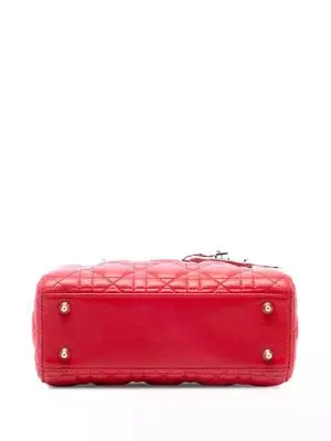 Dior 2017 Small Lambskin Cannage My Abcdior Lady Satchel - Red