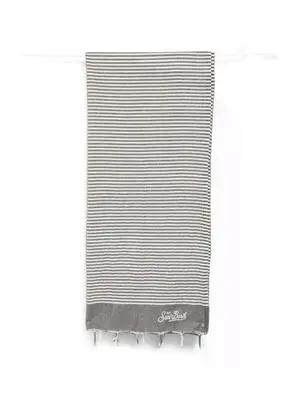 MC2 SAINT BARTH Striped Fringed Towel - Neutrals