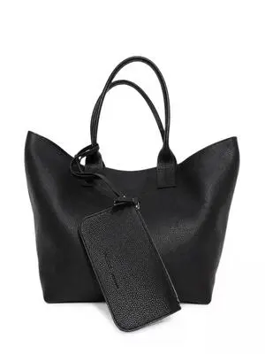 IACUCCI Grained Leather Tote Bag - Black