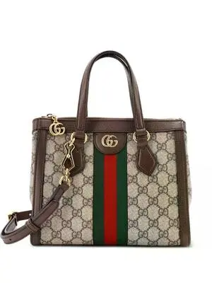 Gucci Ophidia Top Handle Gg Coated Canvas Small Tote Bag - Brown