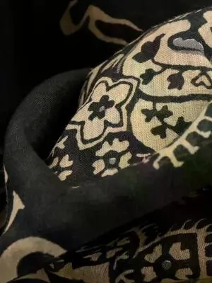 Stetson Logo-print Paisley-pattern Scarf - Black