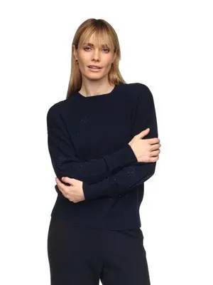 BRODIE CASHMERE Stargazer Hotfix Crewneck Sweater