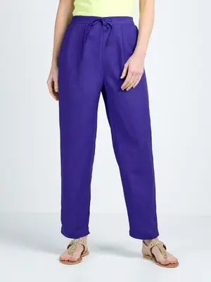 KETTLEWELL Tapered Linen Blend Trousers - Lobelia