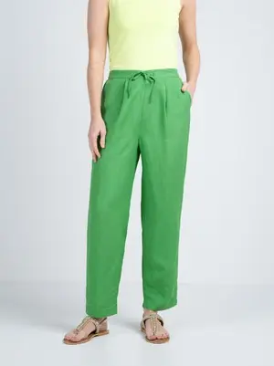 KETTLEWELL Tapered Linen Blend Trousers - Palm Leaf