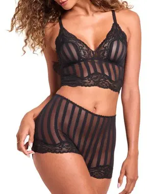 ADORE ME Cove Bralette & Shortie Set Lingerie - Black