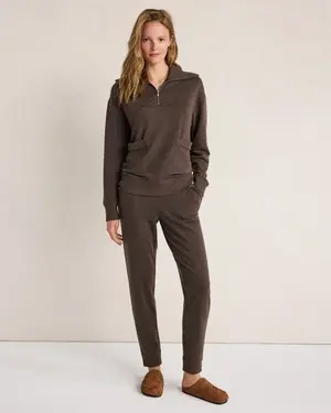 HAVEN WELL WITHIN Fleece Pintuck Joggers - Coconut Shell Hthr