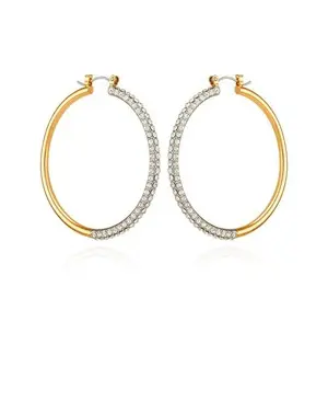 Guess Tone Pavé Crystal Hoop Earrings