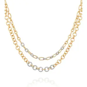 Guess Tone Crystal Toggle Necklace - Gold