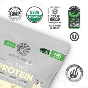 SUNWARRIOR Organic Active Protein Powder, Vanilla