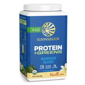 SUNWARRIOR Organic Warrior Blend+ Greens Protein Powder - Vanilla