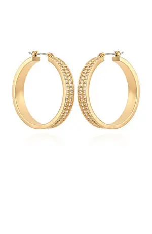 Guess Tone Crystal Hoop Earrings