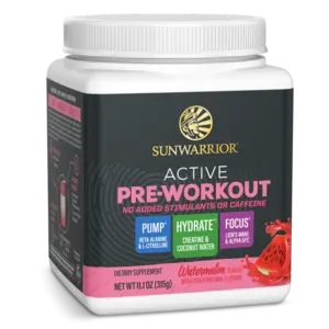 SUNWARRIOR Active Pre-workout Powder, Non Stim - Watermelon