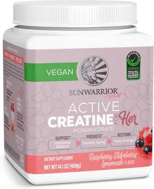 SUNWARRIOR Active Creatine Powder For Her - Raspberry Elderberry Lemonade