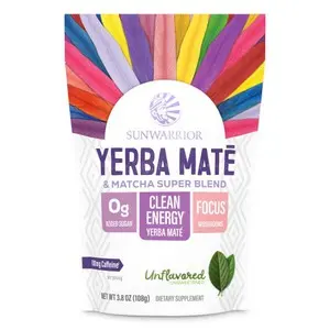 SUNWARRIOR Yerba Mate Energy Powder Drink Mix - Unflavored