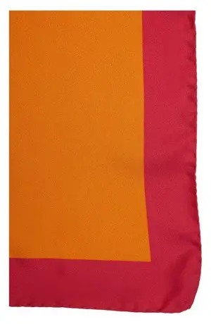 Saint Laurent Silk Square Scarf - 7573 Orange/red