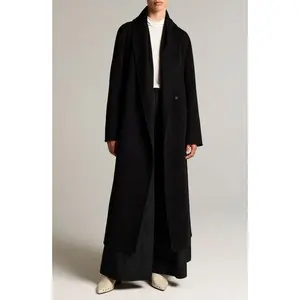 Vince Shawl Collar Wool & Cashmere Long Coat - Black