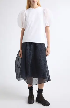 Cecilie Bahnsen Fosia Matelassé Midi Skirt