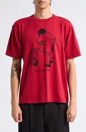 Undercover Graphic Cotton Jersey T-shirt - Red