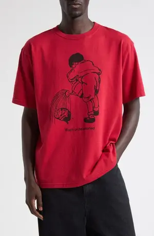 Undercover Graphic Cotton Jersey T-shirt - Red
