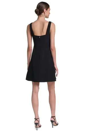 Halston Sleeveless Embellished Crepe Shift Dress - Black