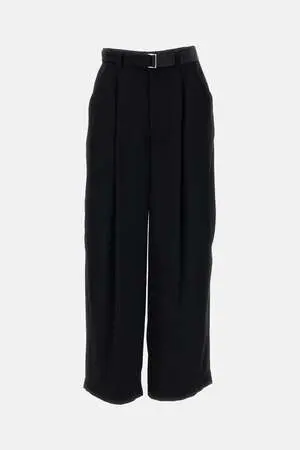 Sacai Pantaloni A Gamba Larga In Satin Crepe Back