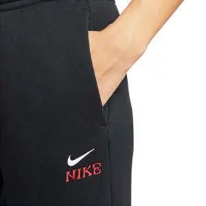Nike Nsw Lny Fleece Wide Leg Pants - Black