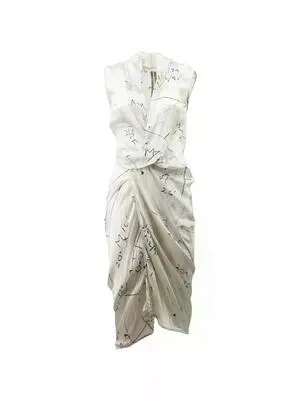 Rick Owens Graphic-print Twisted Dress - Neutrals
