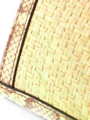 Gucci Ophidia Chain Shoulder Bag Raffia With Snakeskin Small Crossbody Bag