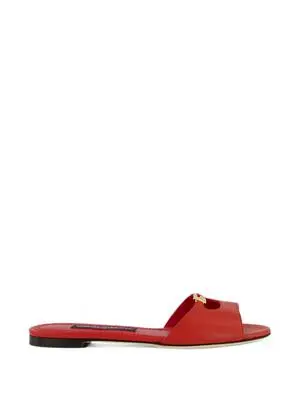 Dolce & Gabbana Dg Logo Leather Slides