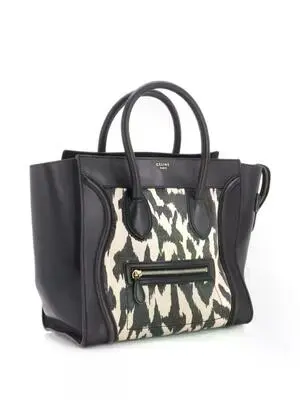 Celine Luggage Bag Printed Canvas And Leather Mini Satchel