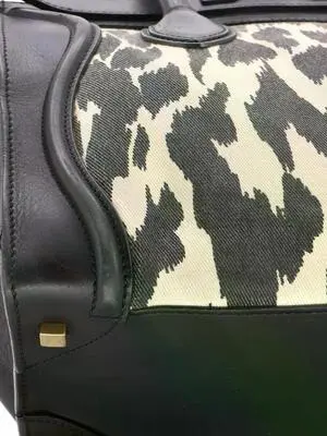 Celine Luggage Bag Printed Canvas And Leather Mini Satchel