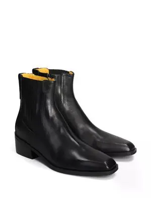 MARA BINI Square-toe Leather Ankle Boots