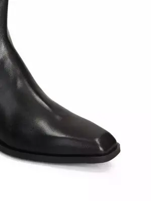 MARA BINI Square-toe Leather Ankle Boots