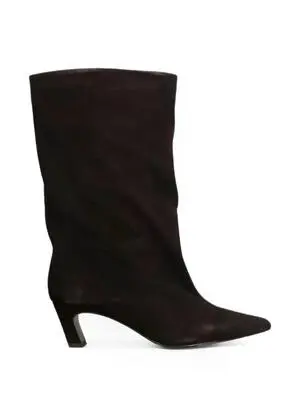Ash Pointed-toe Suede Knee-high Boots - Brown