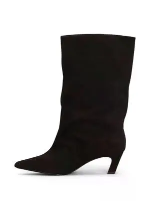Ash Pointed-toe Suede Knee-high Boots - Brown