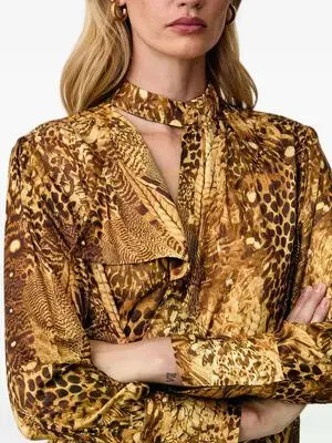 ALLSAINTS Animal-print Twisted Blouse - Brown