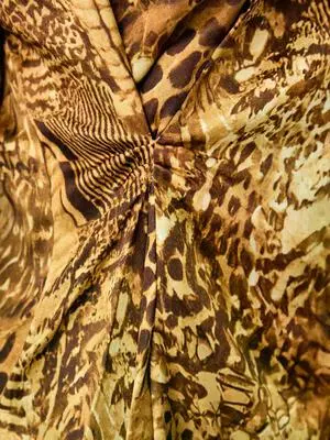 ALLSAINTS Animal-print Twisted Blouse - Brown