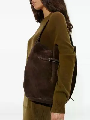 LIFFNER Large Suede Buckle-detail Tote Bag