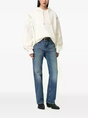 ALLSAINTS Zip-detail Logo-embossed Hoodie - White