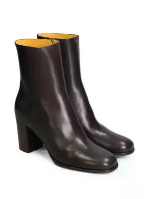 MARA BINI Round-toe Block-heel Ankle Boots - Brown